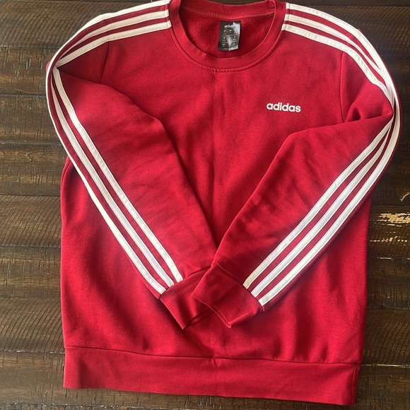 adidas | Sweaters | Adidas Red Sweater | Poshmark